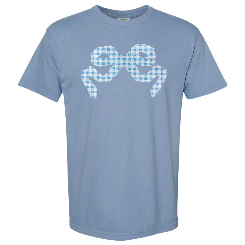 'Blue Gingham' Appliqué Stitch T-Shirt – United Monograms