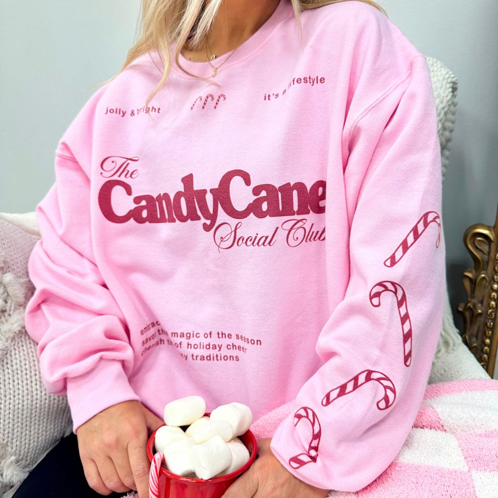 'Candy Cane Social Club' Crewneck Sweatshirt – United Monograms