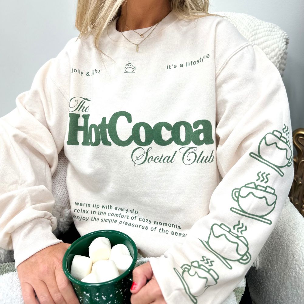 'Hot Cocoa Social Club' Crewneck Sweatshirt – United Monograms