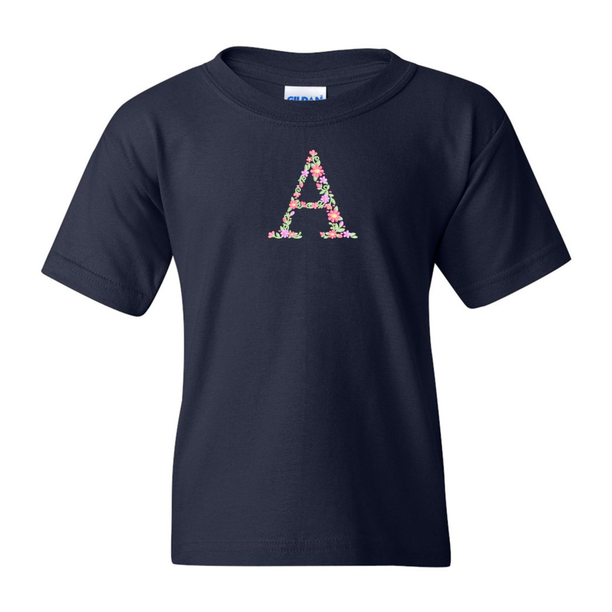 Kids 'Floral Initial' T-Shirt – United Monograms