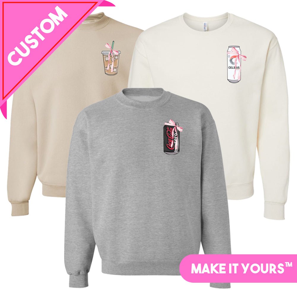 Make It Yours™ 'Bow Beverages' Crewneck Sweatshirt – United Monograms