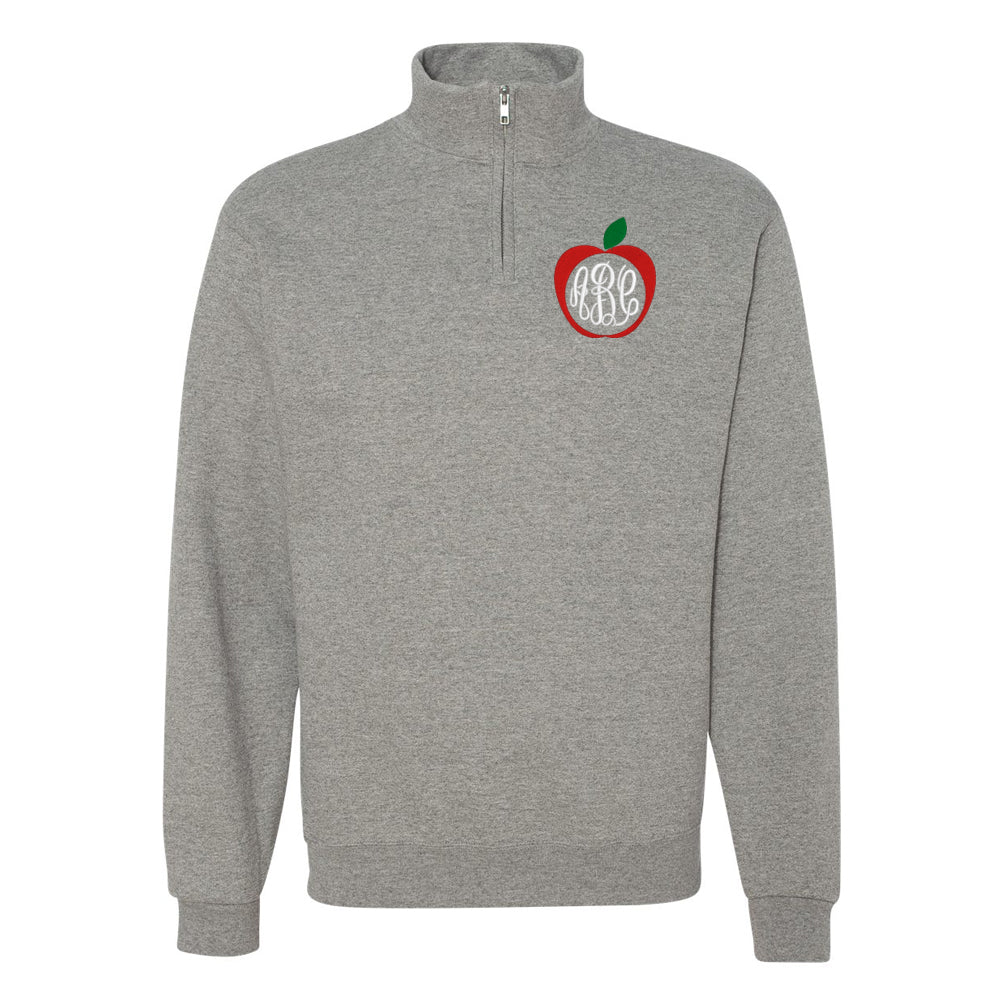 Monogrammed Apple Quarter Zip Sweatshirt – United Monograms