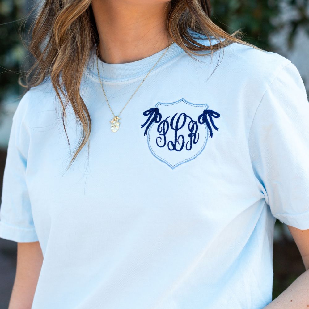 Monogrammed 'Preppy Crest' T-Shirt – United Monograms