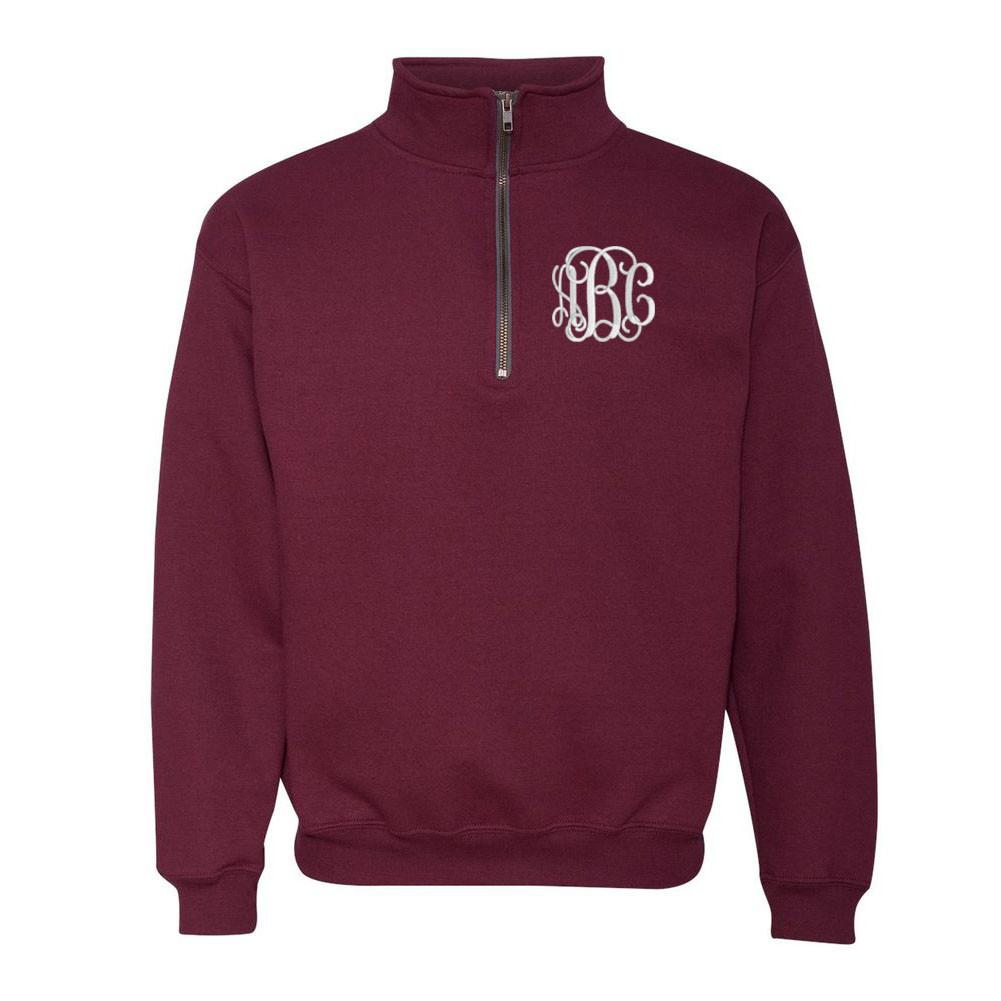 Monogrammed Quarter Zip Sweatshirt – United Monograms