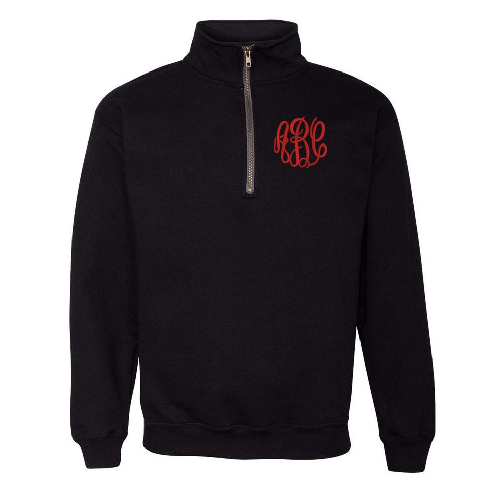 Monogrammed Quarter Zip Sweatshirt – United Monograms
