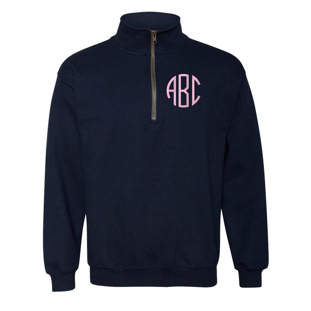 Monogrammed Quarter Zip Sweatshirt – United Monograms