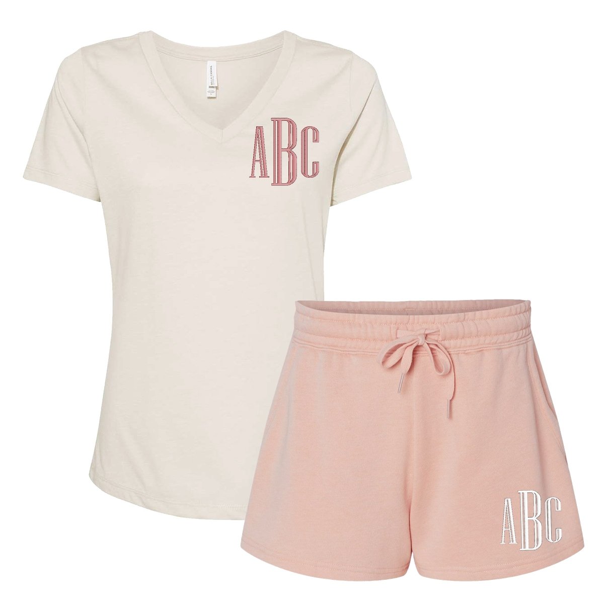 Monogrammed V-Neck & Shorts Set – United Monograms