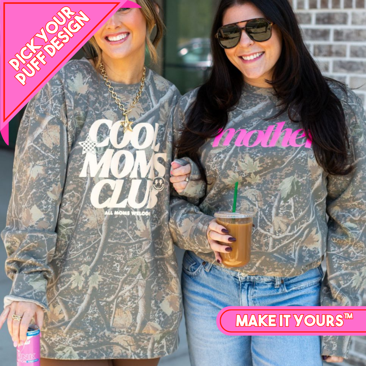 PUFF 'Mom Life' Camo Hideaway Crewneck – United Monograms